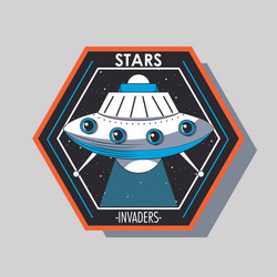 Space explorer patch emblem design Royalty Free Vector Image