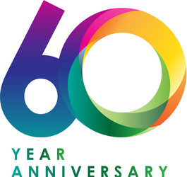 60 year anniversary template design Royalty Free Vector