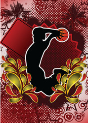 Basketball summer background Royalty Free Vector Image