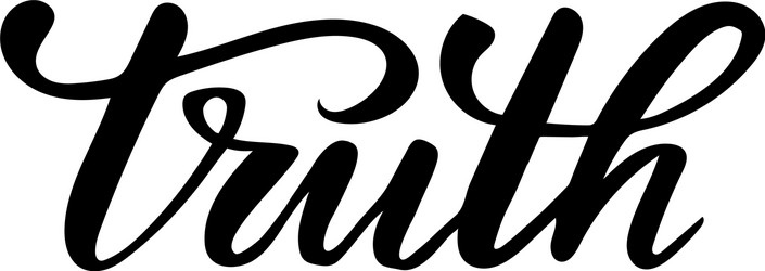 Brush calligraphy the truth Royalty Free Vector Image