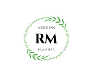 Rm initials letter wedding monogram logos Vector Image