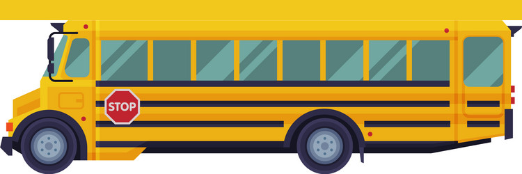 Yellow school bus side view back Royalty Free Vector Image