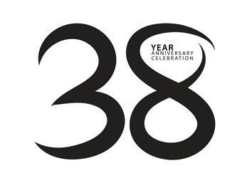 38 year anniversary celebration logotype Vector Image