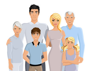 Happy family full length Royalty Free Vector Image