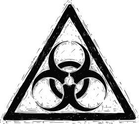 Biohazard symbol sign drawing Royalty Free Vector Image