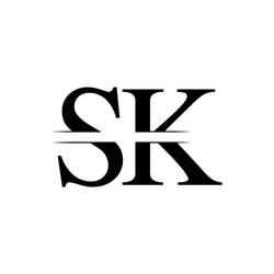 Initial letter sk logo design template sk letter Vector Image