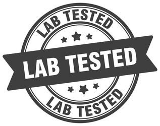 Lab tested stamp label on transparent Royalty Free Vector