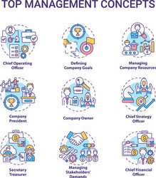 Top management concept icons set Royalty Free Vector Image