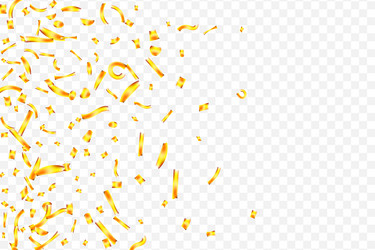 Golden confetti on transparent background Vector Image