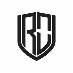 Logo Monogram with Emblem Shield Shape Design Ro Vector Images (75)