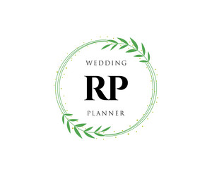 Rp initials letter wedding monogram logos Vector Image