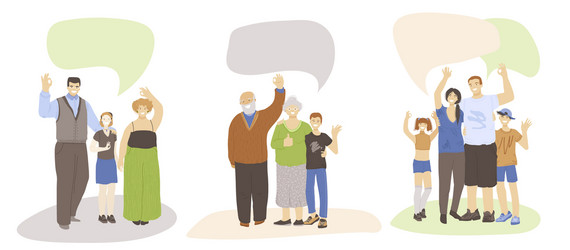 Happy different generation family with older Vector Image