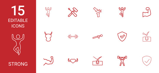 Strong icons Royalty Free Vector Image - VectorStock