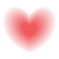 Big red halftone heart Royalty Free Vector Image
