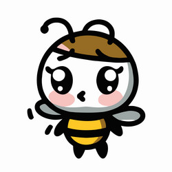 Cute bee kawaii chibi drawing style Royalty Free Vector