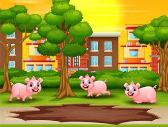 Rural happy farm animals Royalty Free Vector Image