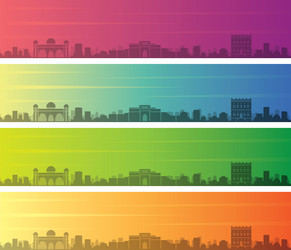 Pune single line skyline profile banner Royalty Free Vector