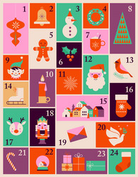 Advent calendar with christmas decoration Vector Image