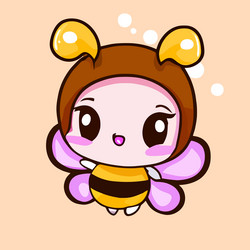 Cute bee kawaii chibi drawing style Royalty Free Vector