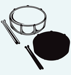 Drums from top view in minimal style Royalty Free Vector