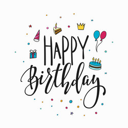 Happy birthday party lettering typography Vector Image