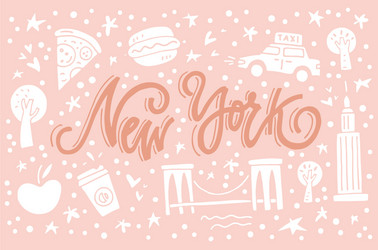 New york symbols Royalty Free Vector Image - VectorStock