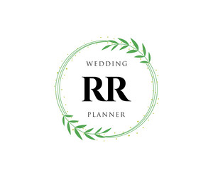 Rr initials letter wedding monogram logos Vector Image