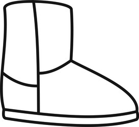 Leather ugg boot icon outline style Royalty Free Vector