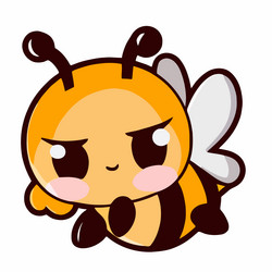 Cute bee kawaii chibi drawing style Royalty Free Vector