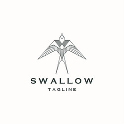 Swallow bird logo icon design template flat Vector Image