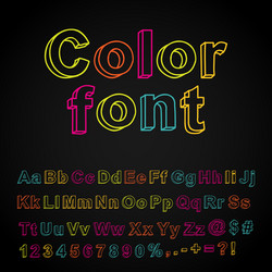Retro color font Royalty Free Vector Image - VectorStock