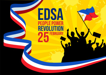 Edsa people power revolution anniversary Vector Image