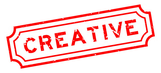 Grunge red creative word rubber seal stamp Vector Image