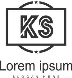 Initial ks logo template with modern frame Vector Image