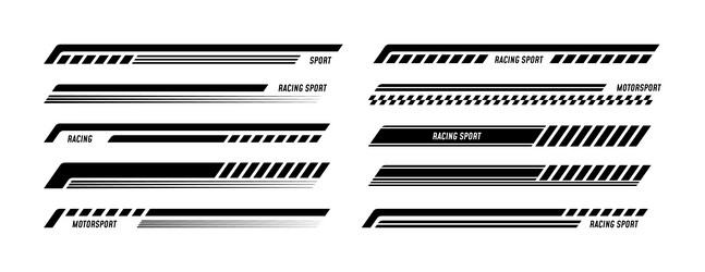 Racing stripes for car tuning pack Royalty Free Vector Image
