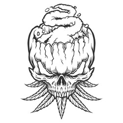 Skull Smoking Weed Drawing