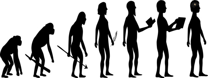 Theory evolution of human from monkey to man Vector Image