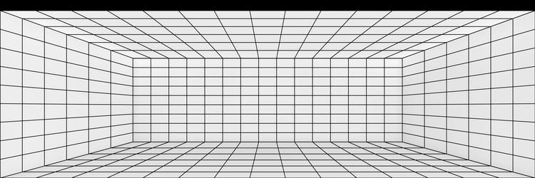 3d perspective of black wireframe room background Vector Image