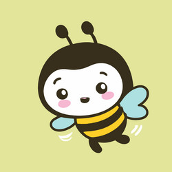 Cute bee kawaii chibi drawing style Royalty Free Vector