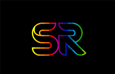 Rainbow color colored colorful alphabet letter r Vector Image