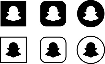 Snapchat icon set social media logo line art Vector Image