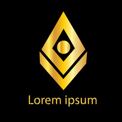 Eagle logo design with golden color Royalty Free Vector