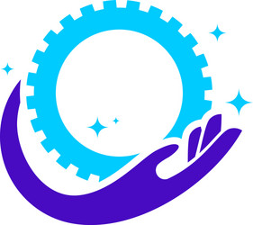 Care service logo designs gear Royalty Free Vector Image