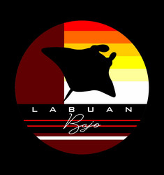 Labuan bajo archipelago design with a komodo Vector Image