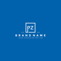 Letter pz square logo finance design Royalty Free Vector