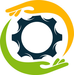 Care service logo designs gear Royalty Free Vector Image