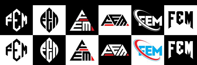 Fem logo letter design Royalty Free Vector Image