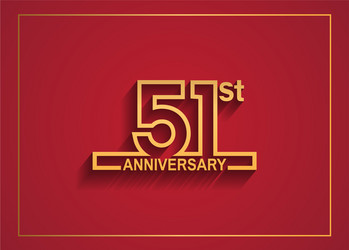 51 years anniversary design line style Royalty Free Vector