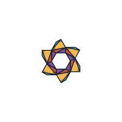 Combination triangle and hexagon logo design Vector Image