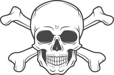 Human Evil Skull Pirate Insignia Concept Vector Image